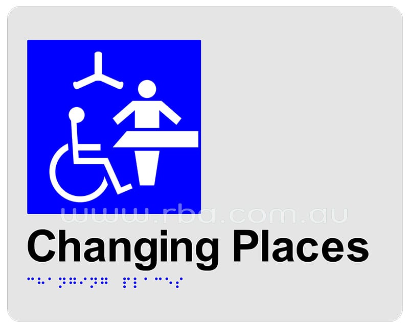 RBA4330-028 Braille & Tactile Changing Places Sign