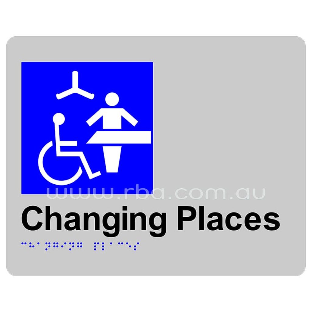RBA4330-828 Braille & Tactile Changing Places Sign