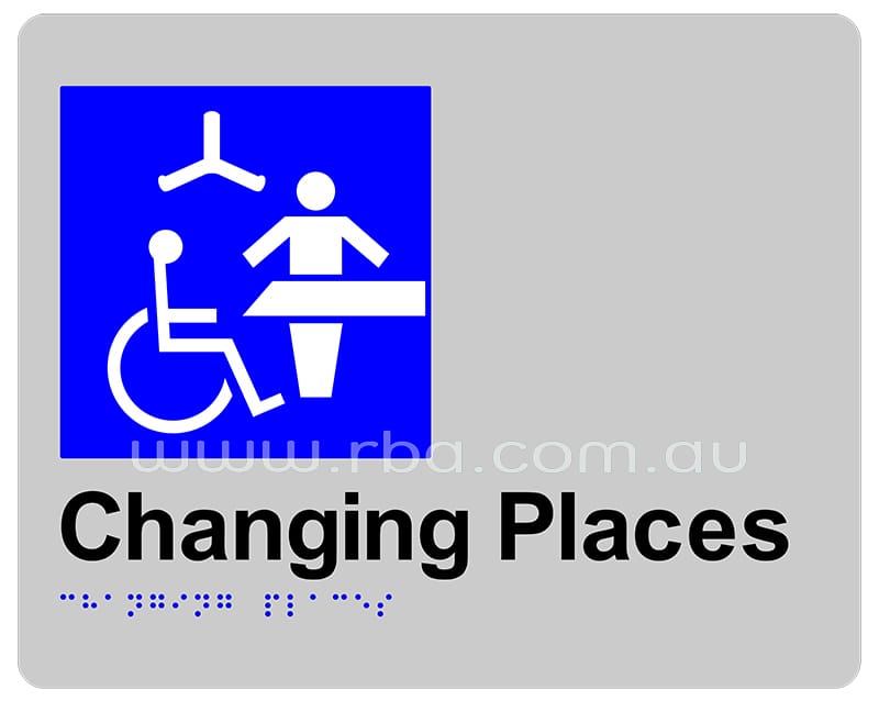 RBA4330-828 Braille & Tactile Changing Places Sign