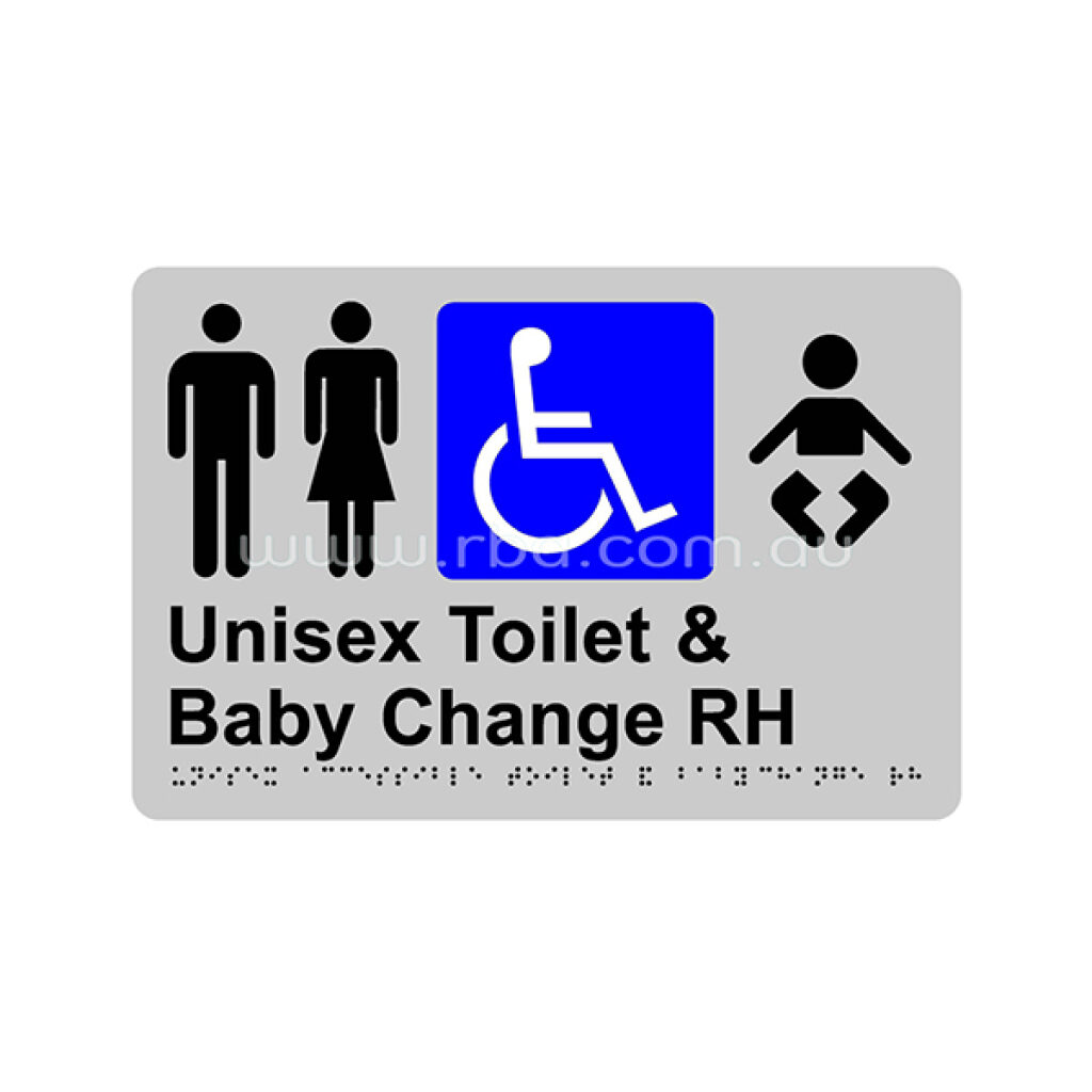 RBA4330-025 Braille & Tactile Unisex Accessible Toilet & Baby Change Sign
