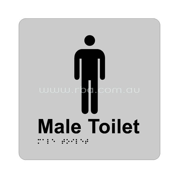 Male Braille & Tactile Sign RBA4330-001 | RBA Bathroom Products